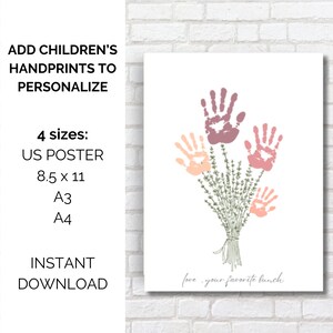 Handprint Flower Bouquet Art: Mother's Day Keepsake (printable) - Etsy