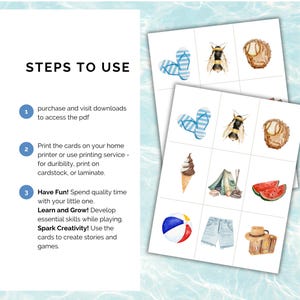 Summer Matching Game: Watercolor Toddler Activity (PDF) - Etsy
