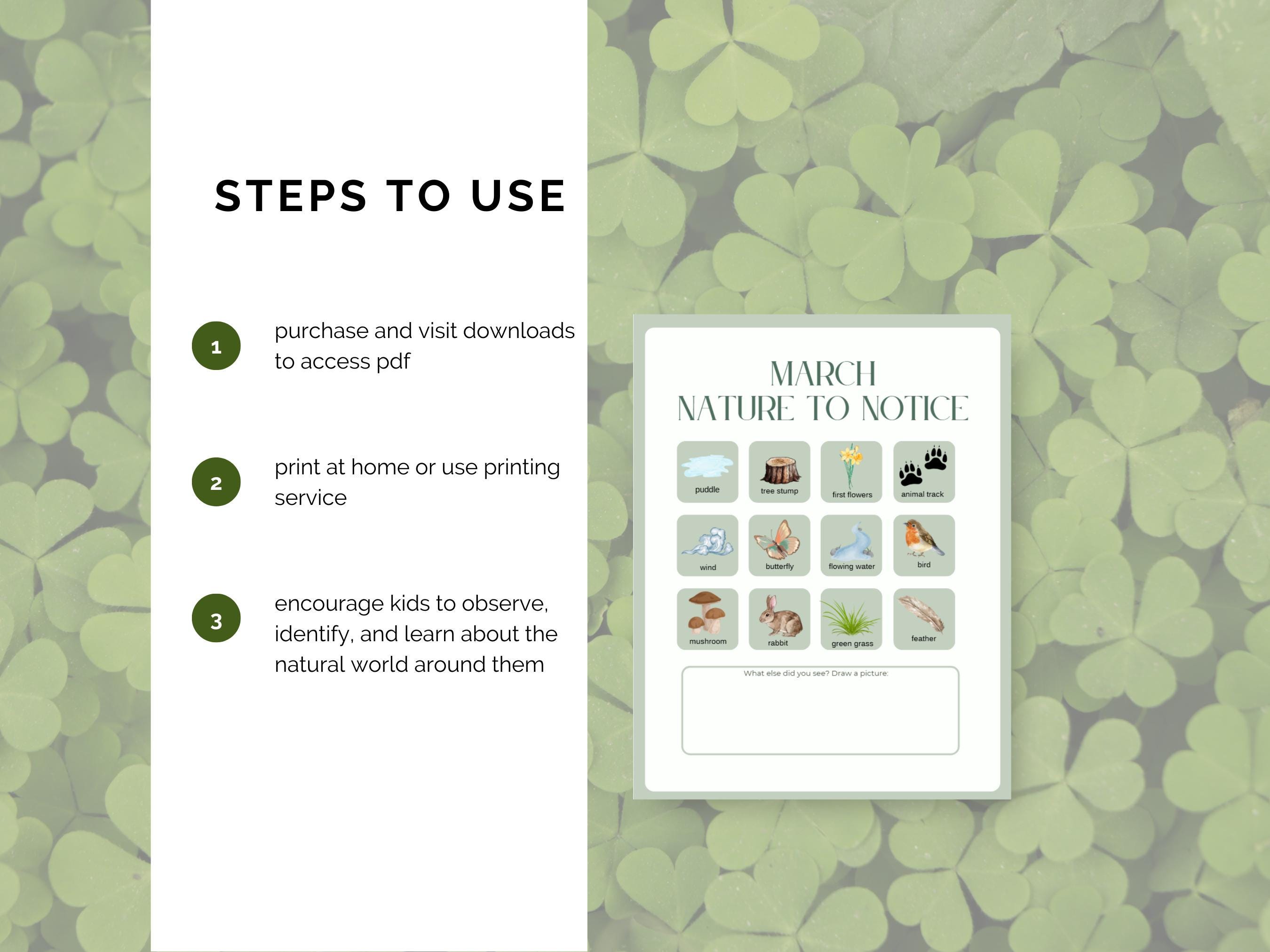 March Nature Scavenger Hunt for Kids - Etsy