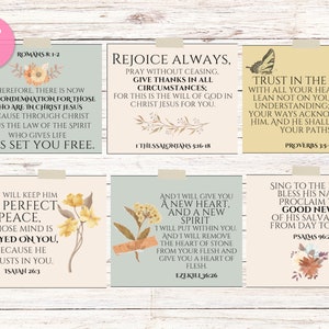 12 Printable Vintage-style Floral Bible Memory Cards - Etsy