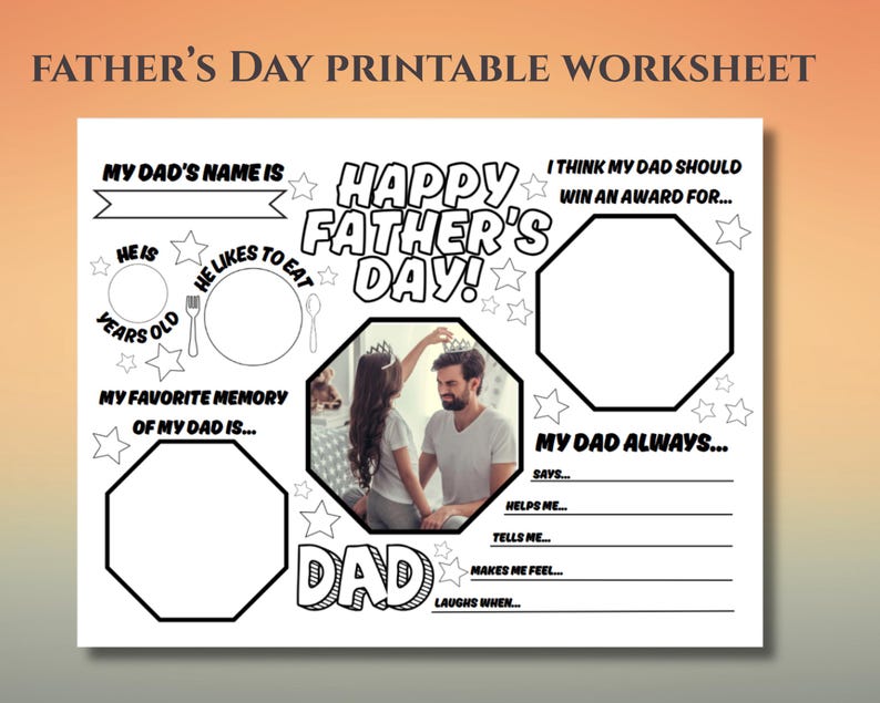 All About My Dad Questionnaire, Father's Day Craft, Father's Day ...