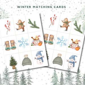 Winter Themed Matching Cards & Memory Game / Learn the Seasons ...