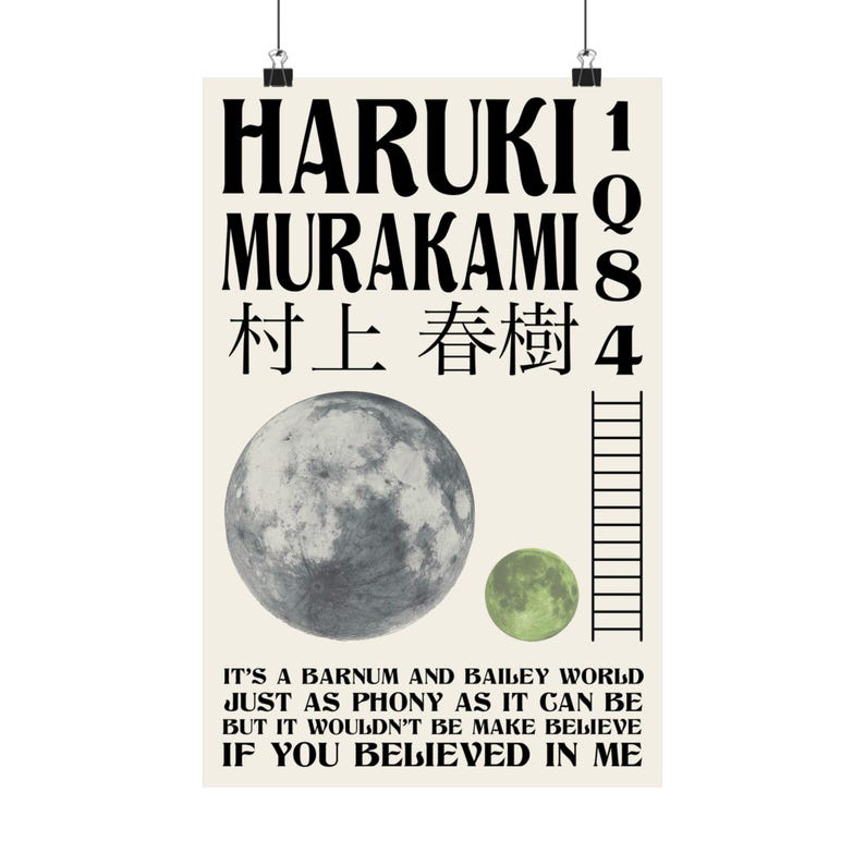 Haruki Murakami 1Q84 Poster: Retro Literary Wall Art - Etsy