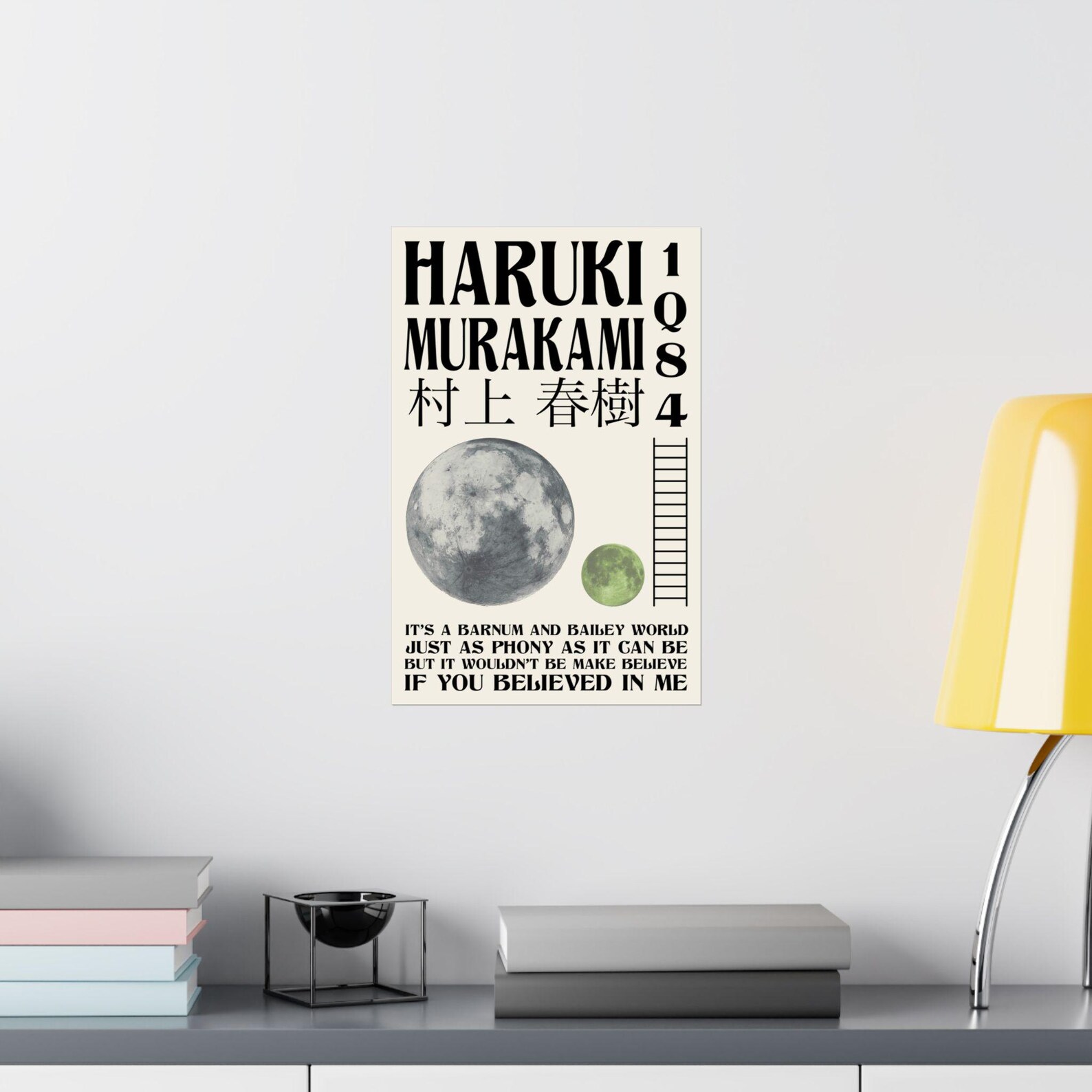 Haruki Murakami 1Q84 Poster: Retro Literary Wall Art - Etsy