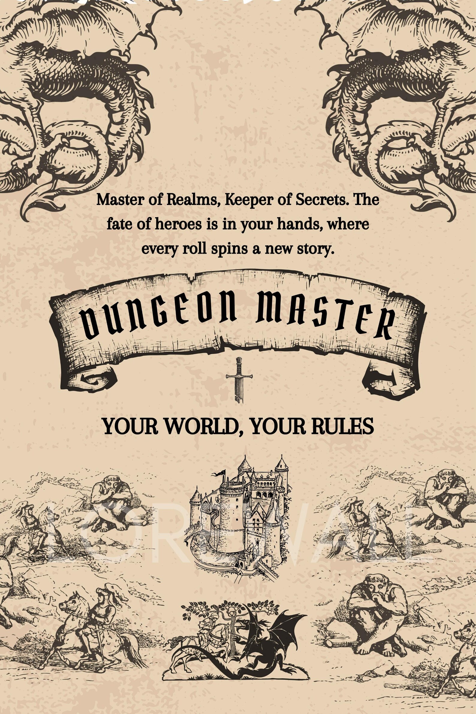 Master of Realms Poster, Dungeon Master Wall Art, "your World, Your ...