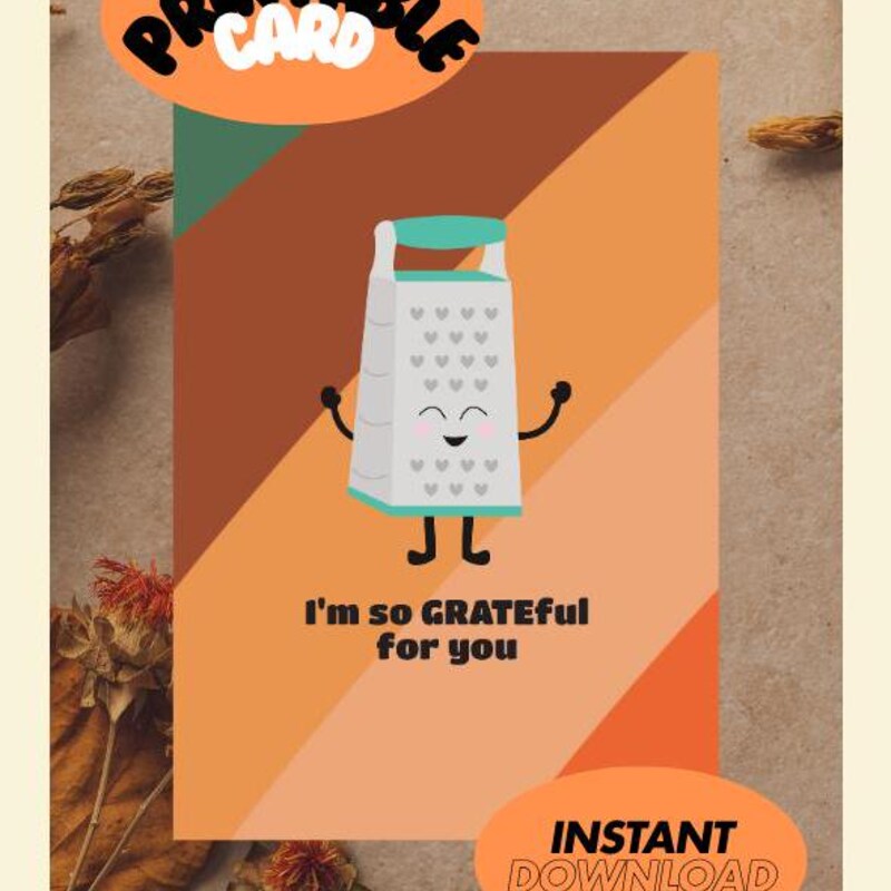 Grateful Pun Card - Etsy