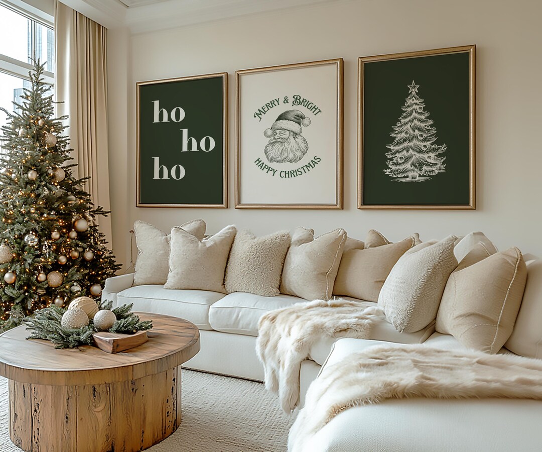 Christmas Digital Wall Art Printable Christmas Poster Set of 3 ...