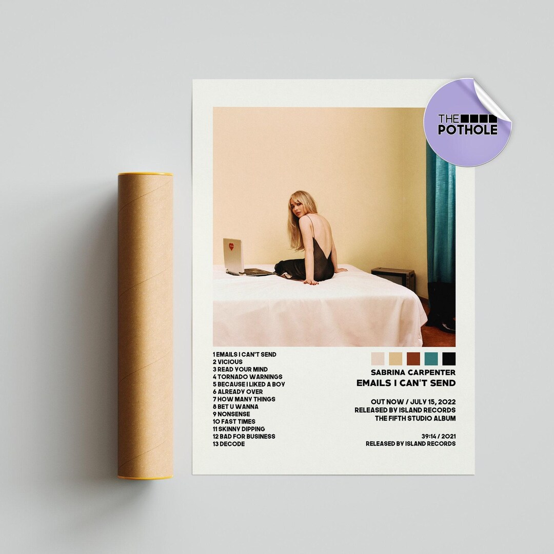 Sabrina Carpenter Posters / Emails I Can't Send Poster, Album Cover ...