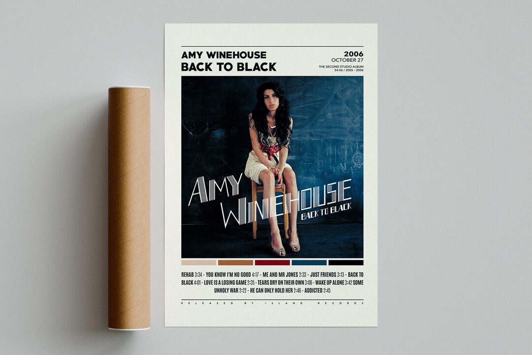 Amy Winehouse Posters / Back to Black Poster / Album Cover Poster ...