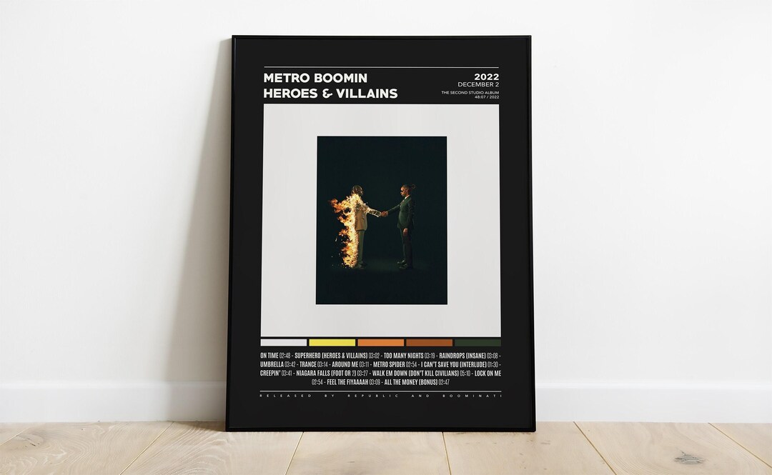 Metro Boomin Poster / Heroes & Villains Poster / Album Cover Poster ...