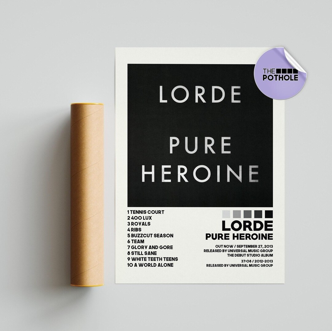 Lorde Posters / Pure Heroine Poster / Lorde Pure Heroine / Album Cover ...
