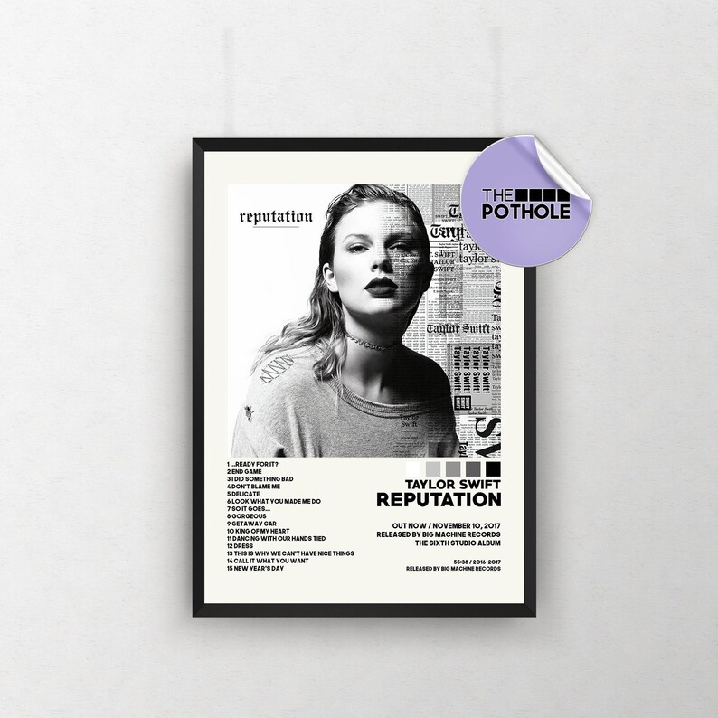 Taylor Swift Posters / Reputation Poster / Album Cover Poster, Poster ...