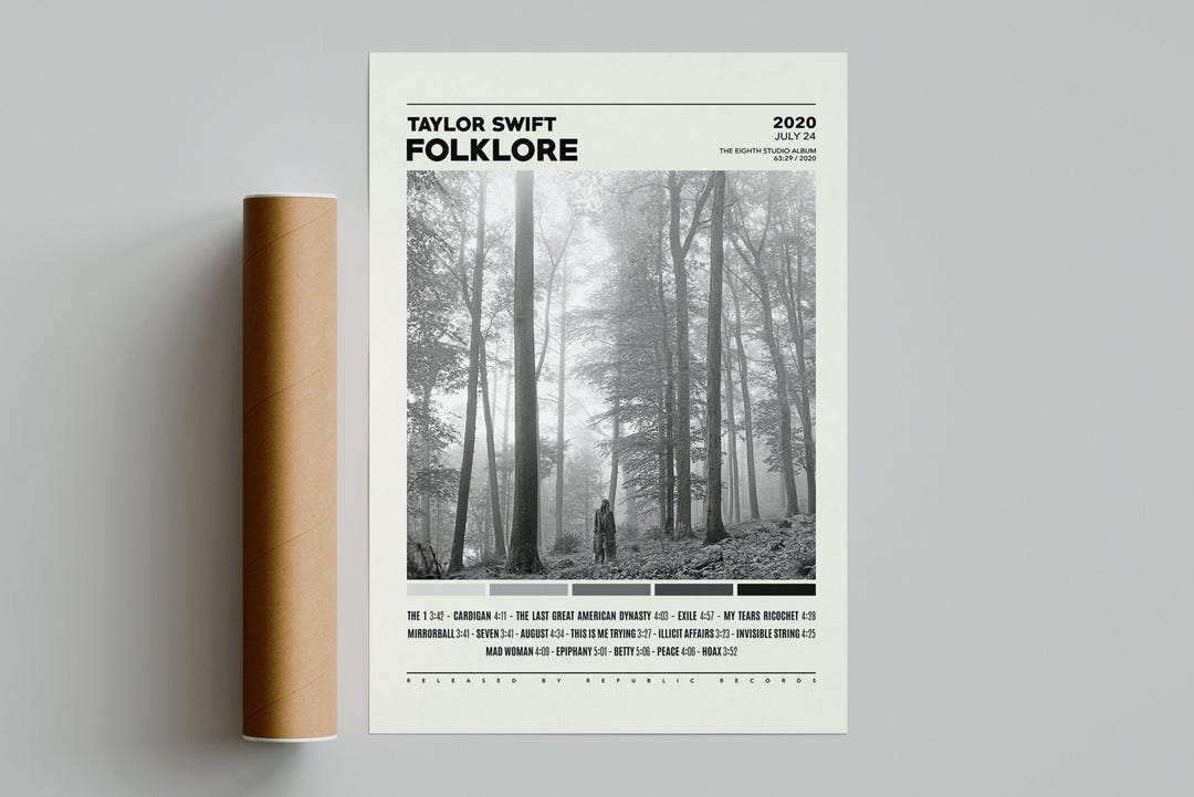 Taylor Swift Posters / Folklore Poster / Album Cover Poster, Poster ...