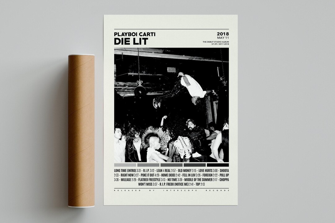 Playboi Carti Posters / Die Lit Poster, Tracklist Album Cover Poster, Print Wall Art, Custom ...
