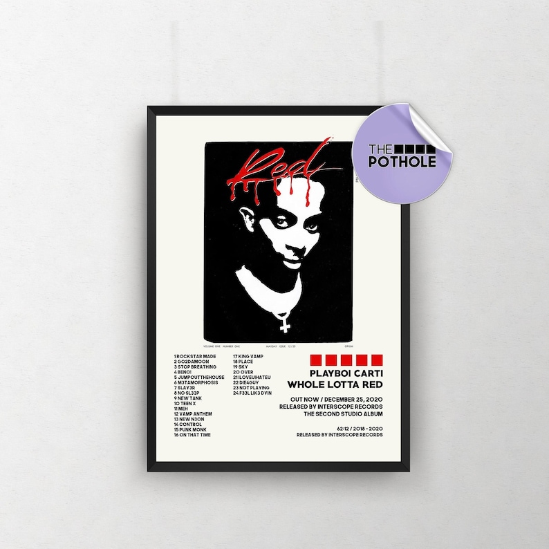 Playboi Carti Posters / Whole Lotta Red Poster, Tracklist Album Cover ...