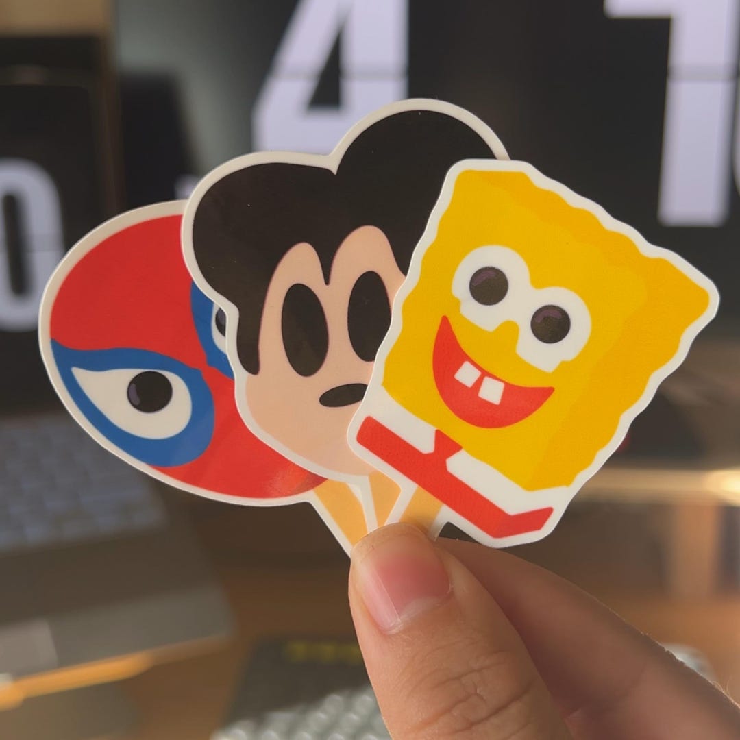 Character Popsicle Stickers | Ice Cream Snacks | Food | Diecut Glossy ...