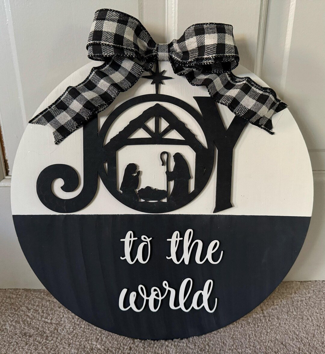 Wood Round "joy to the World" - Etsy