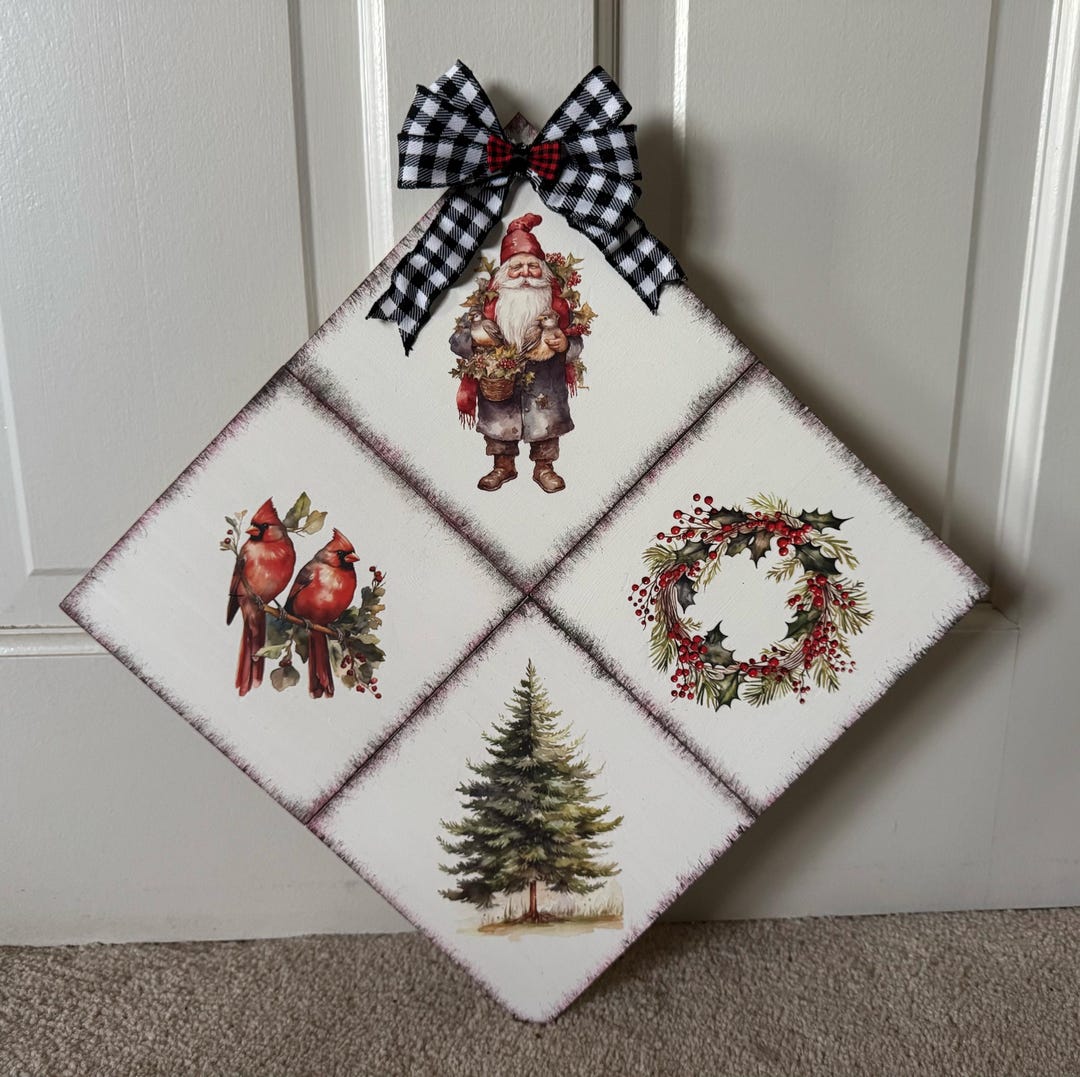 Diamond Shape Christmas Sign - Etsy