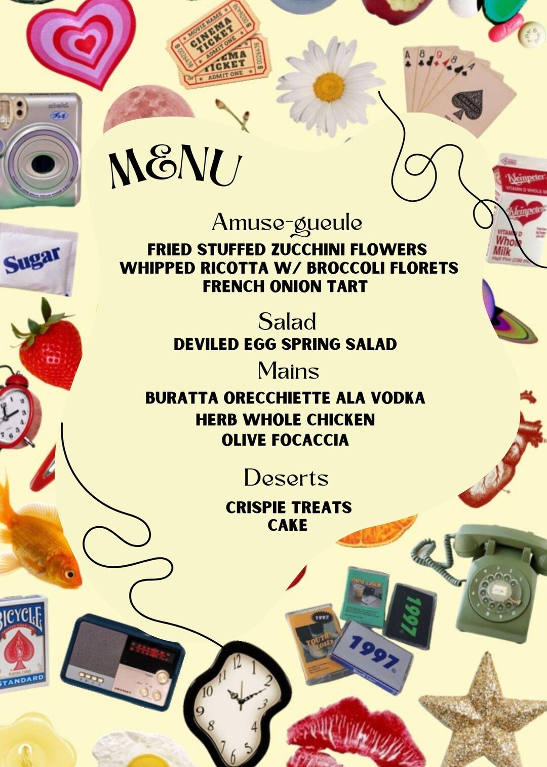 Y2K Girly POP Menu Template - Etsy