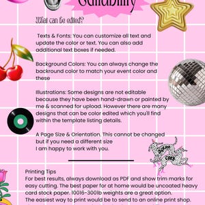 Y2K Girly POP Menu Template - Etsy