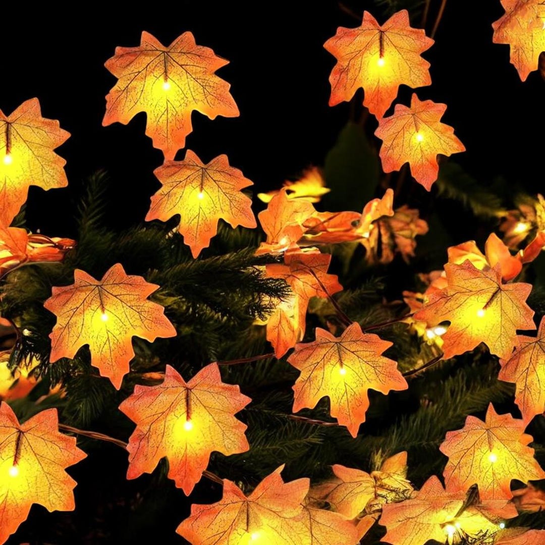 1.5m/3m Maple Leaves LED Light String - Fairy Lights Garland for Autumn ...