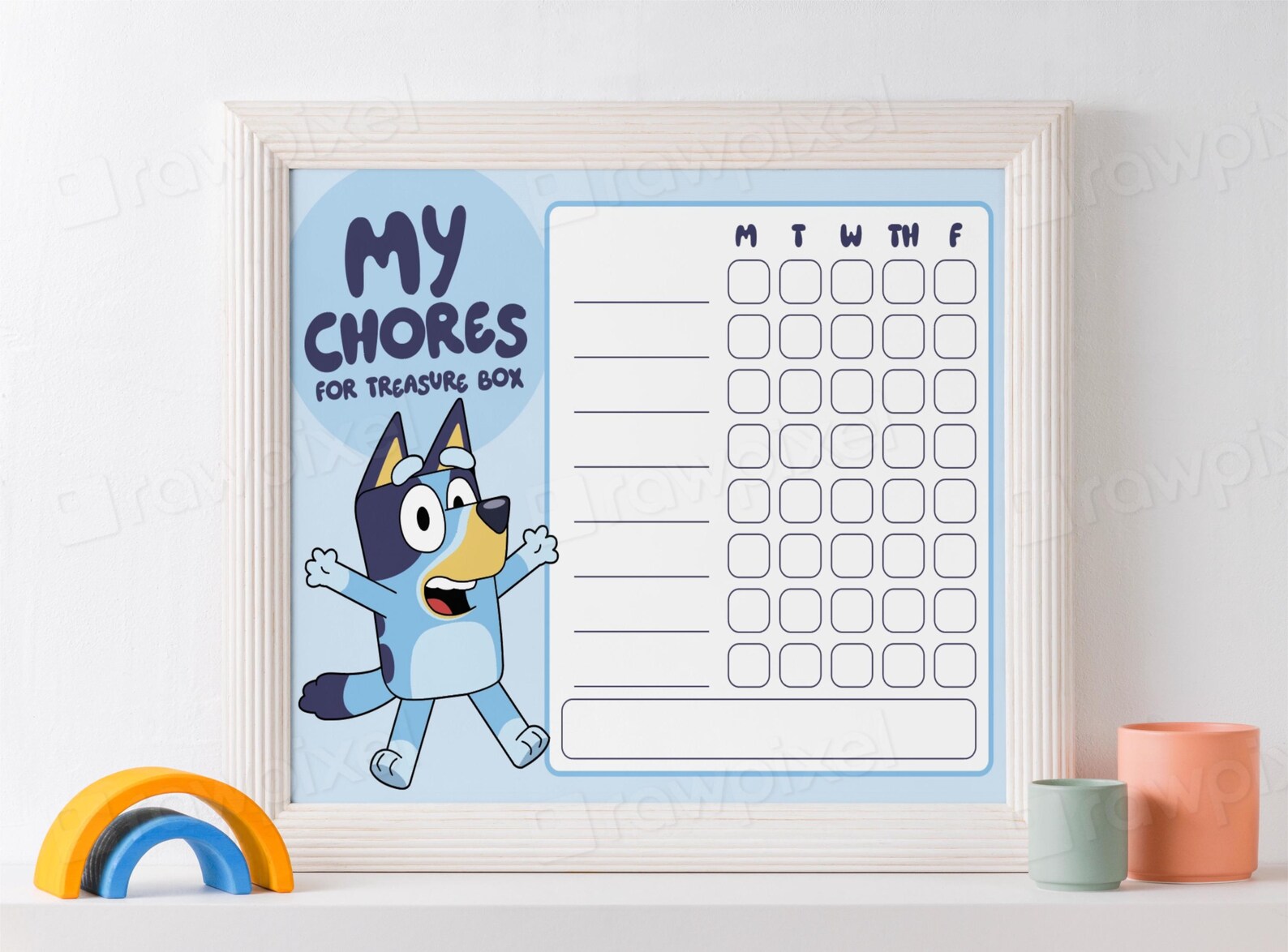 Printable Bluey Toddler Chores Chart for Treasure Box A4 & Letter Size ...