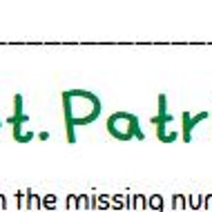 St. Patrick Day Missing Numbers Worksheet - Etsy
