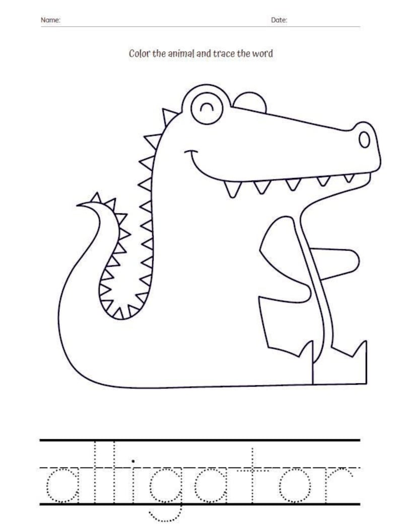 Kindergarten and Preschool Word Tracing Pages, Handwriting Practice for ...