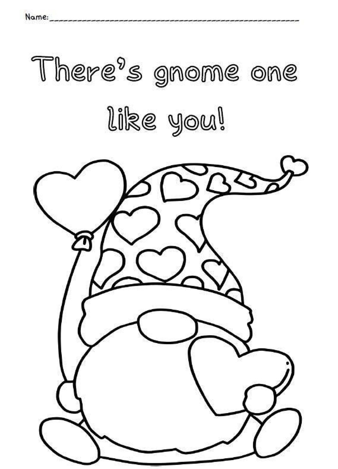 Valentine's Day Coloring Worksheet for Kindergarten and Preschool - Etsy