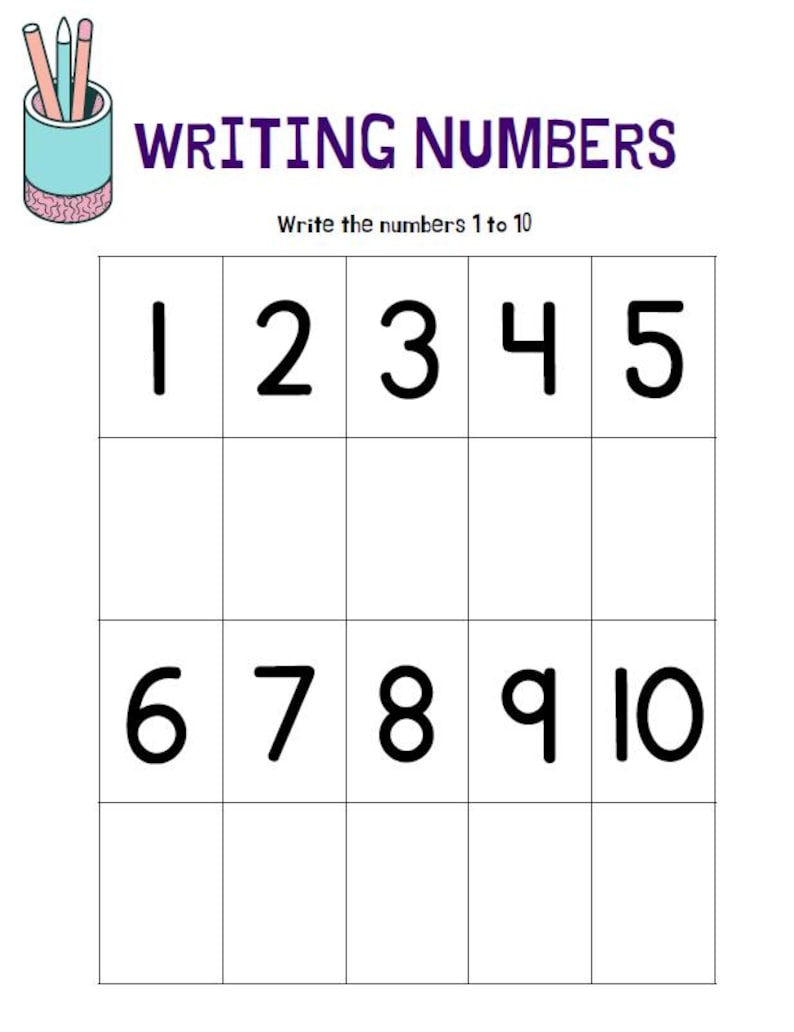 Kindergarten Number Workbook - Etsy