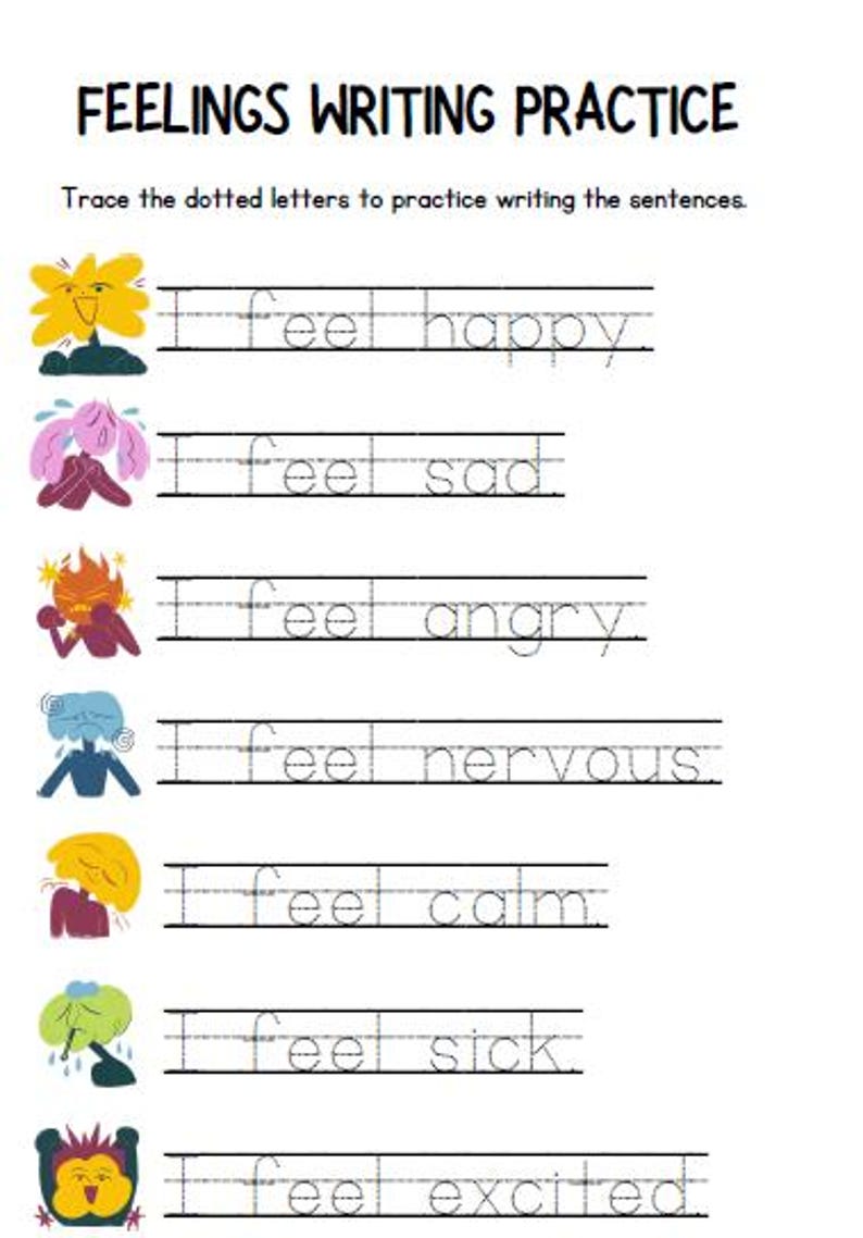 Sentence Tracing Worksheet - Etsy