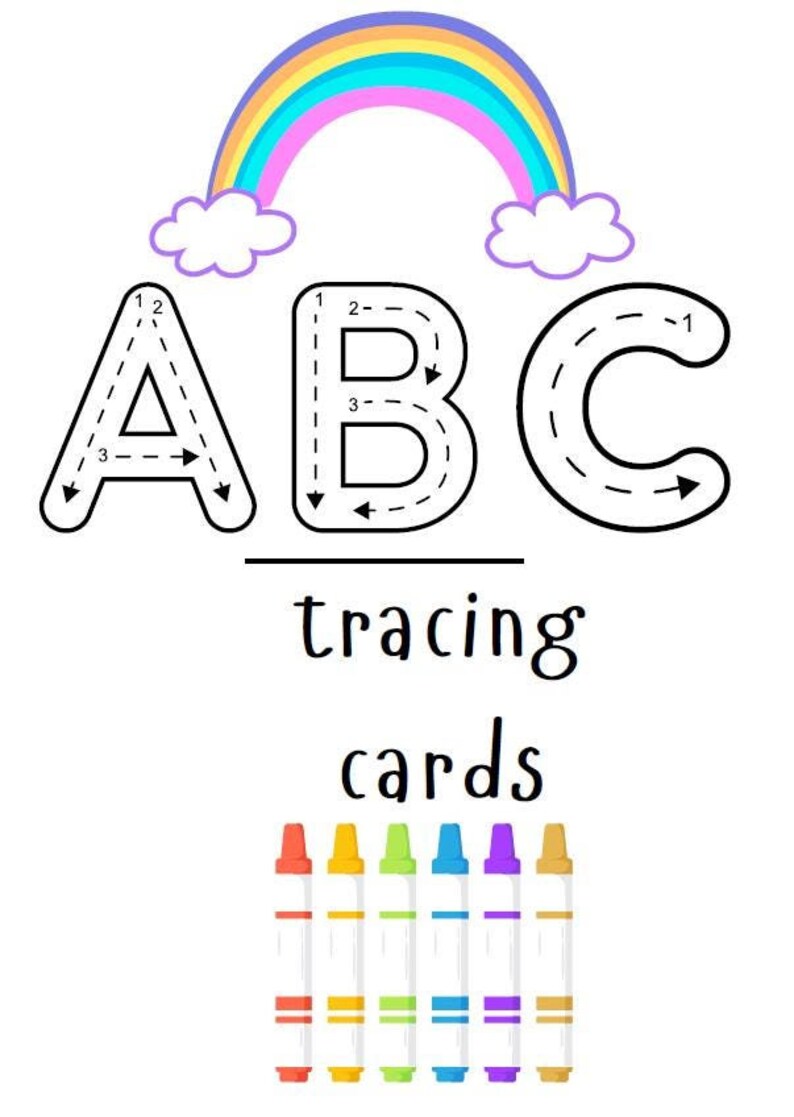 Kindergarten Alphabet Tracing Flashcards, Handwriting Practice for Kids ...