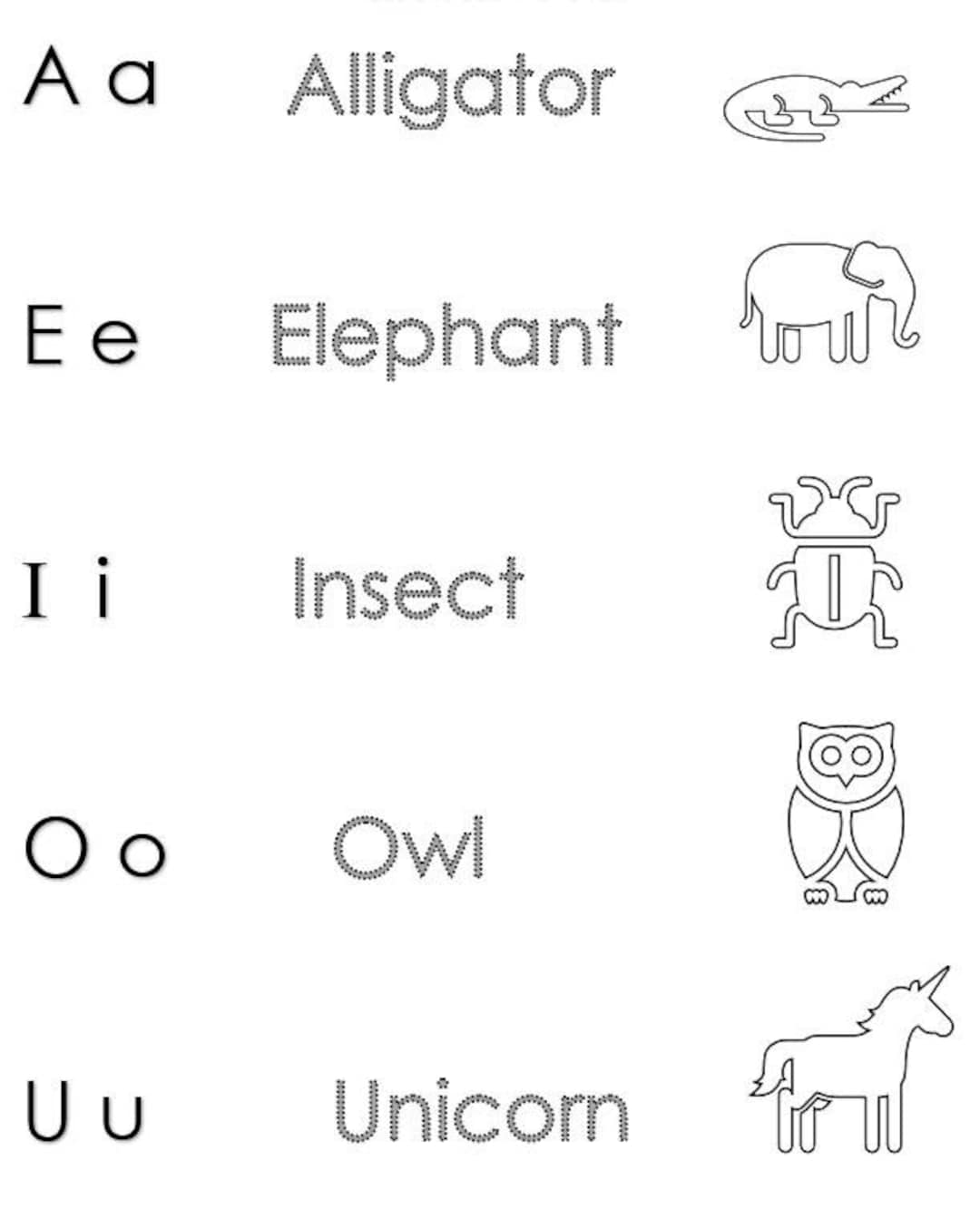 Animal Vowel Worksheet - Etsy