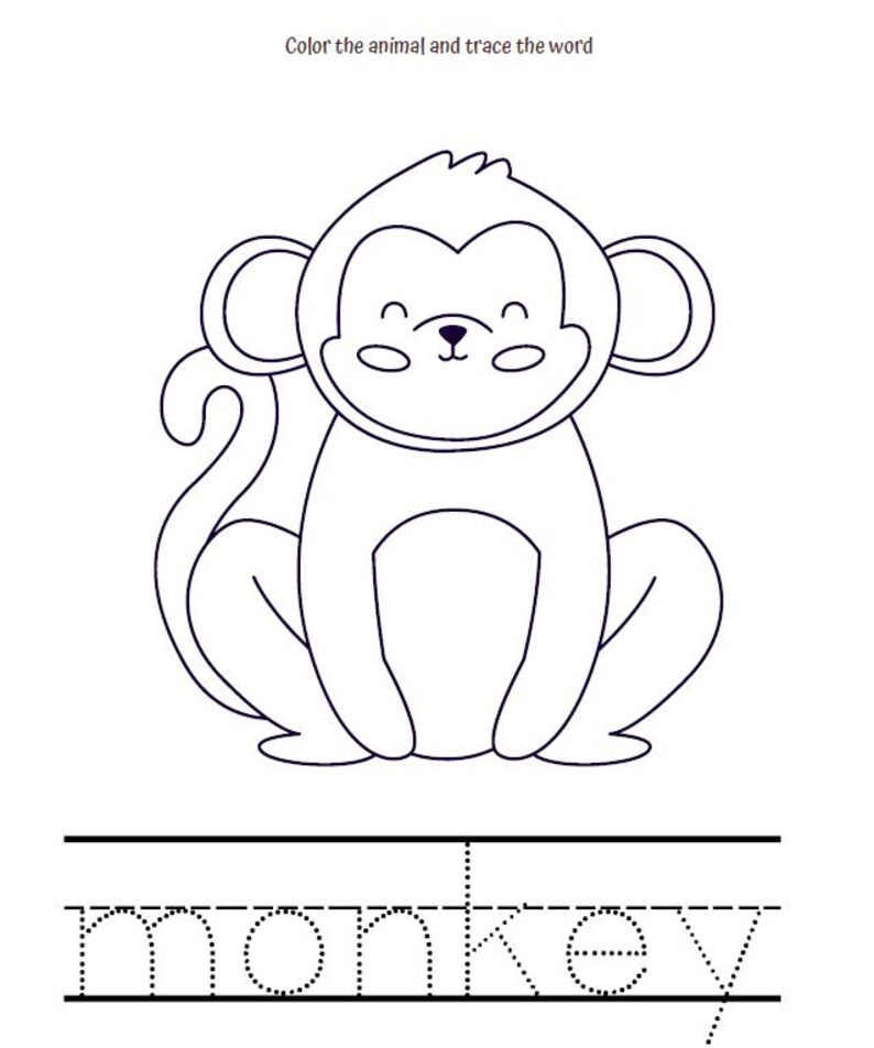 Animal Letters, Coloring, and Tracing Packet - Etsy