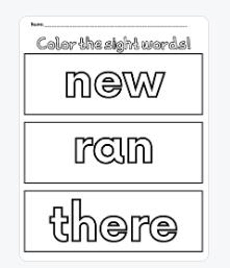 Kindergarten Sight Words Pages, Practice for Kids Learning to Read ...
