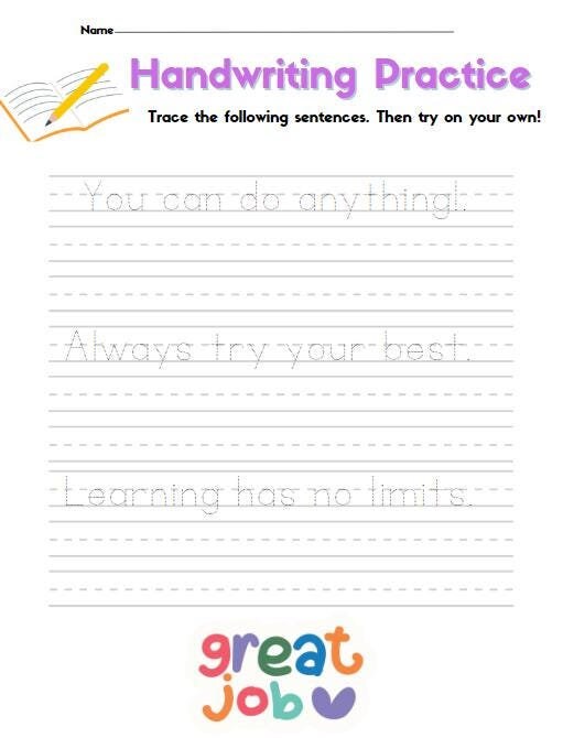 Sentence Tracing and Writing - Etsy