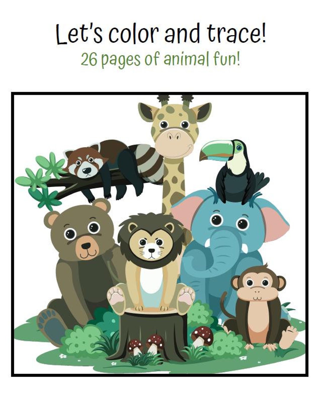 Animal Letters, Coloring, and Tracing Packet - Etsy