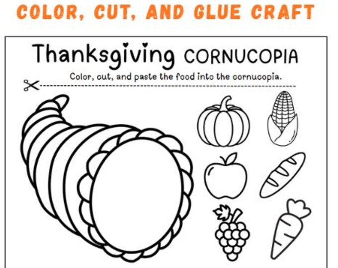 Cornucopia Template Printable, Thanksgiving Craft, Imaginative Play ...