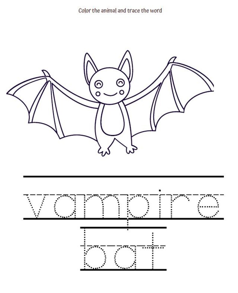 Animal Letters, Coloring, and Tracing Packet - Etsy