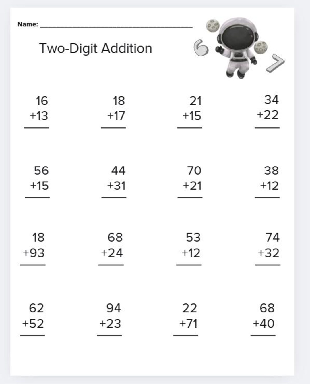 Two Digit Addition and Subtraction Worksheet for Elementary Math PDF ...