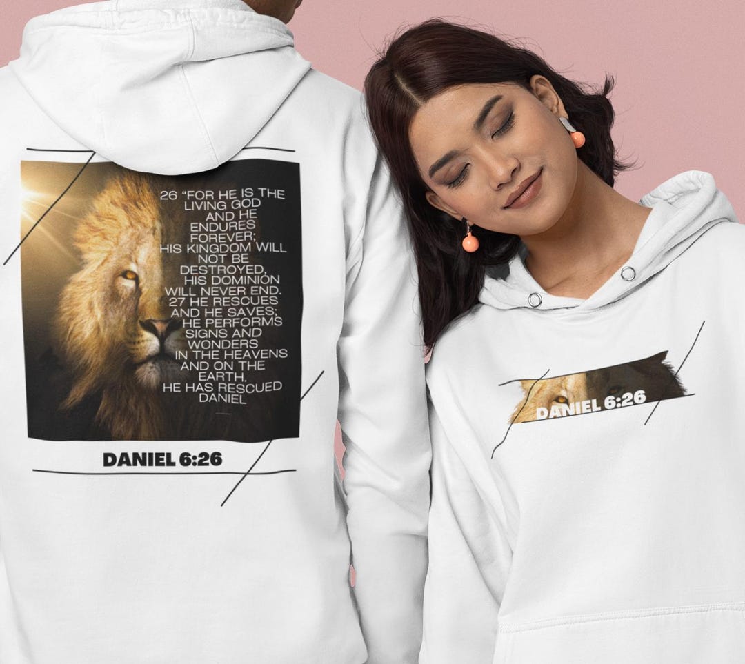 Daniel and the Lions Inspirational Bible Verse Hoodie, Faith-based ...