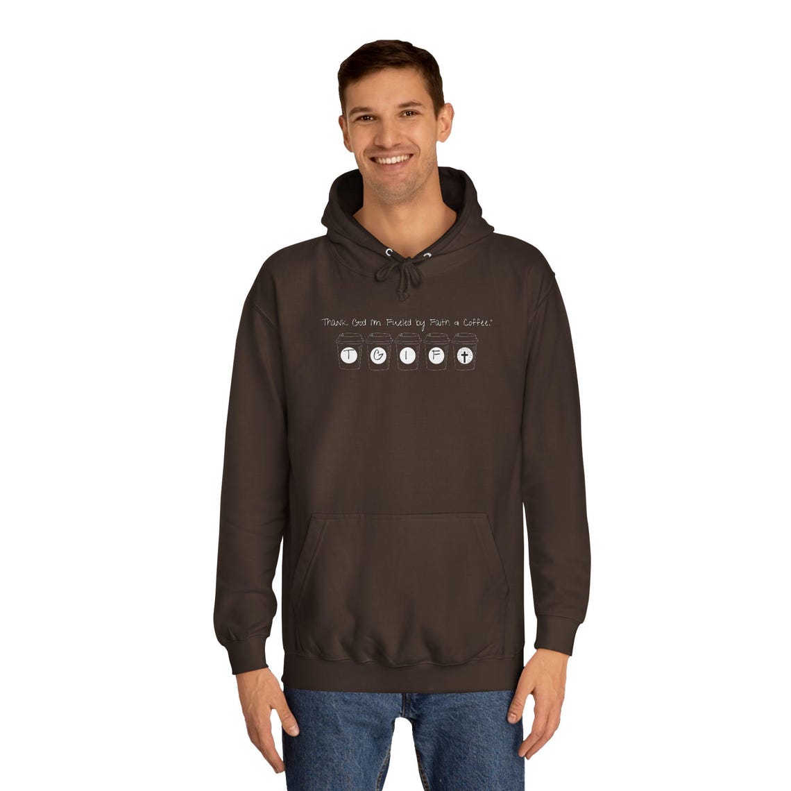TGIF Hoodie Thank God I Am Fueled by Faith & Coffee, Christian Graphic ...