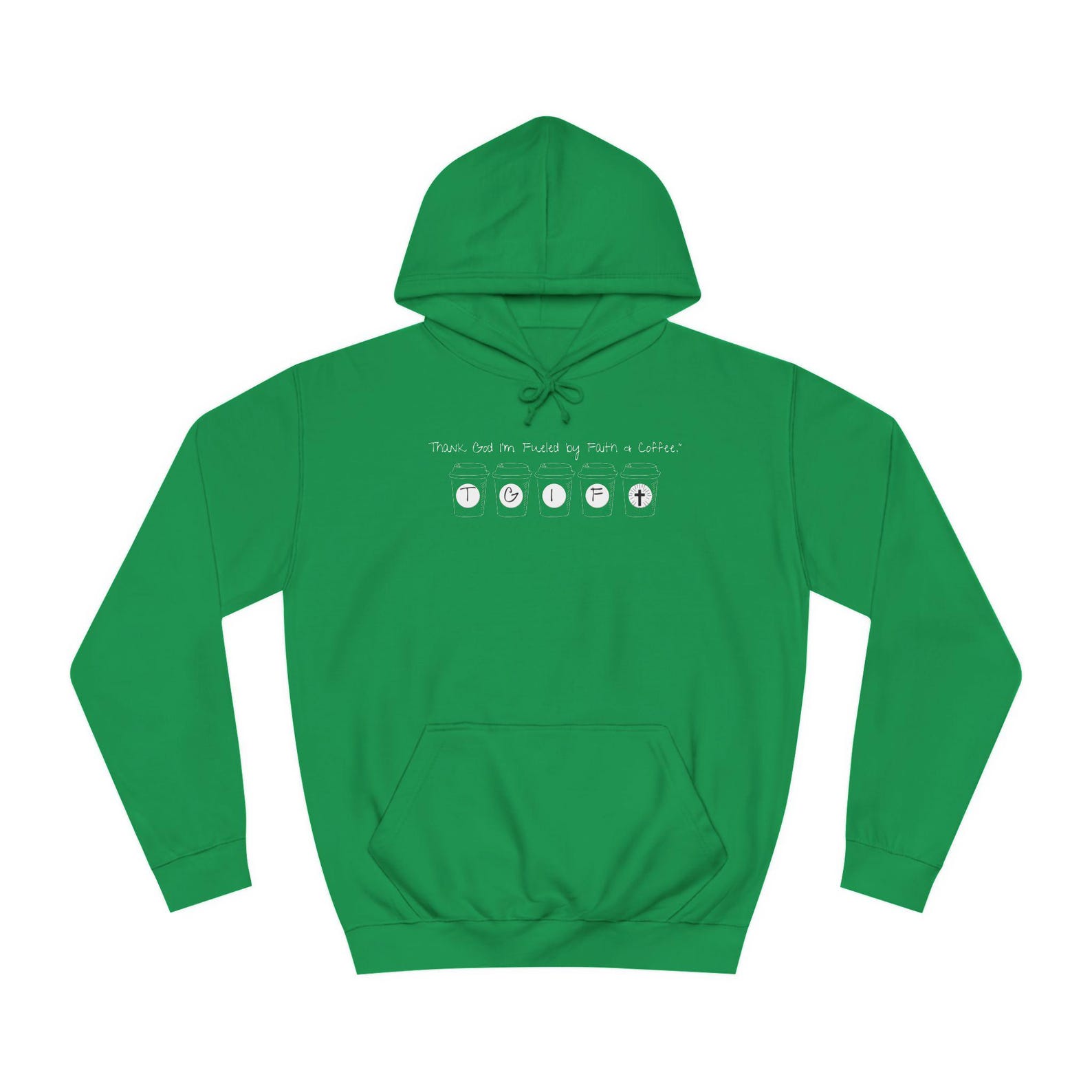 TGIF Hoodie Thank God I Am Fueled by Faith & Coffee, Christian Graphic ...