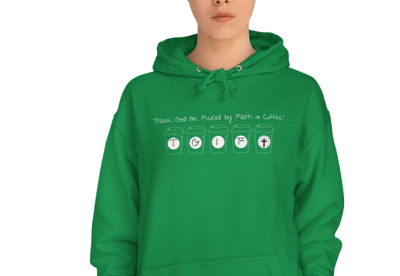 TGIF Hoodie Thank God I Am Fueled by Faith & Coffee, Christian Graphic ...