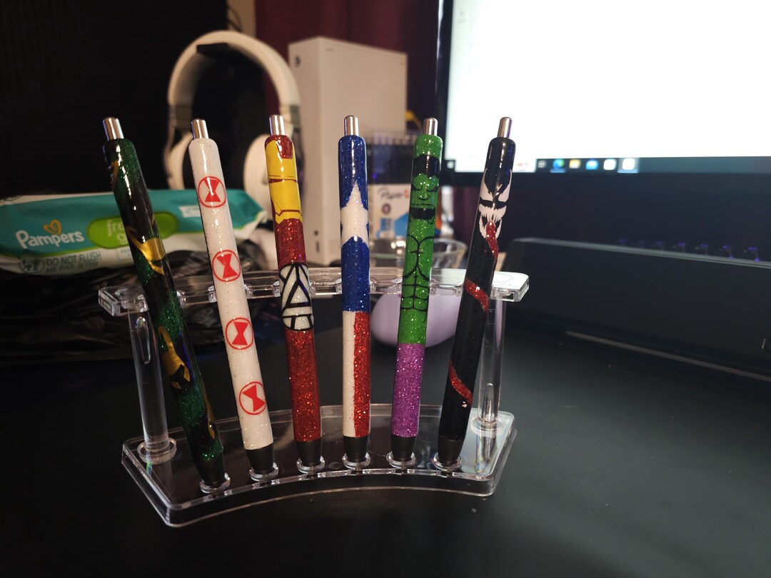 Superhero Refillable Glitter Pens, Gel Pens, Epoxy Pens - Etsy