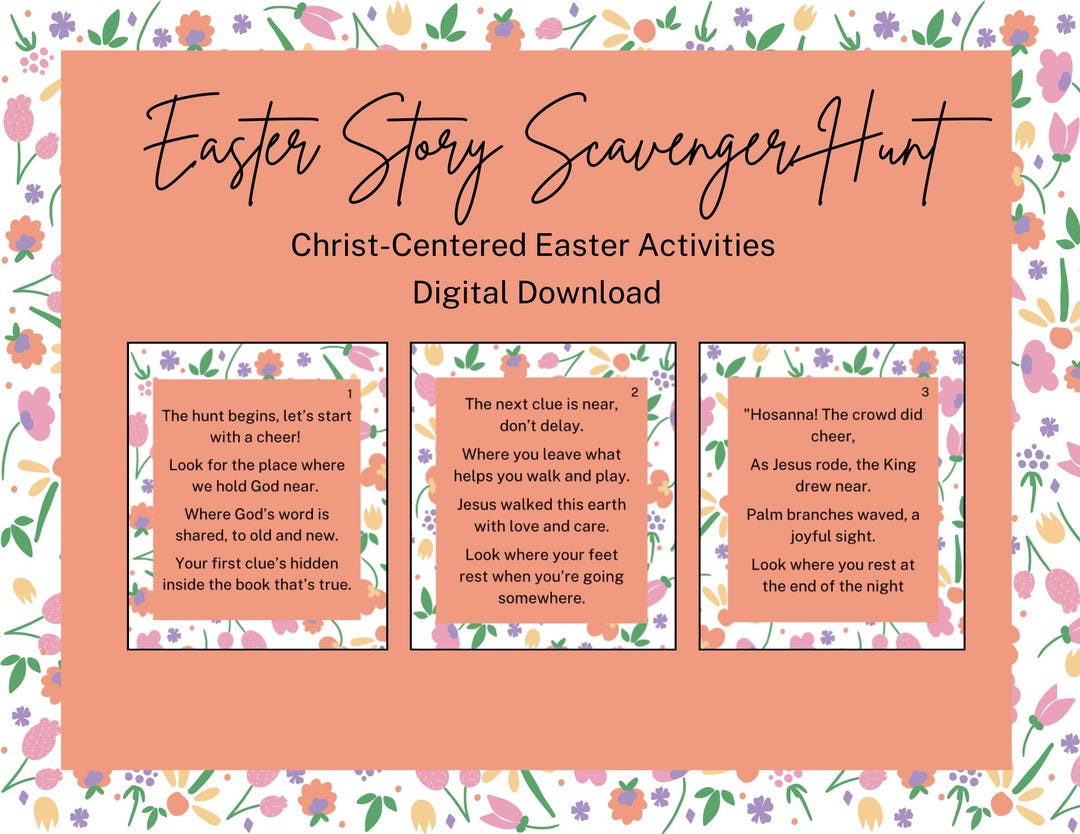 Easter Story Scavenger Hunt, Christ-centered Activities for Kids ...