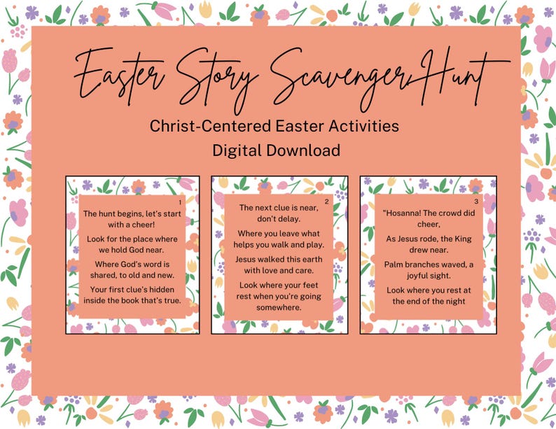 Easter Story Scavenger Hunt, Christ-centered Activities for Kids ...
