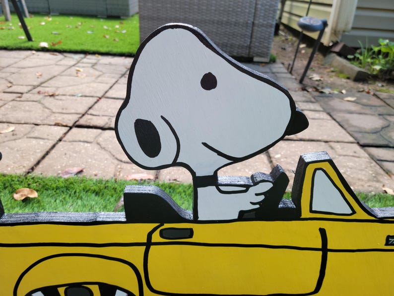 Snoopy Driving 1955 Thunderbird - Etsy