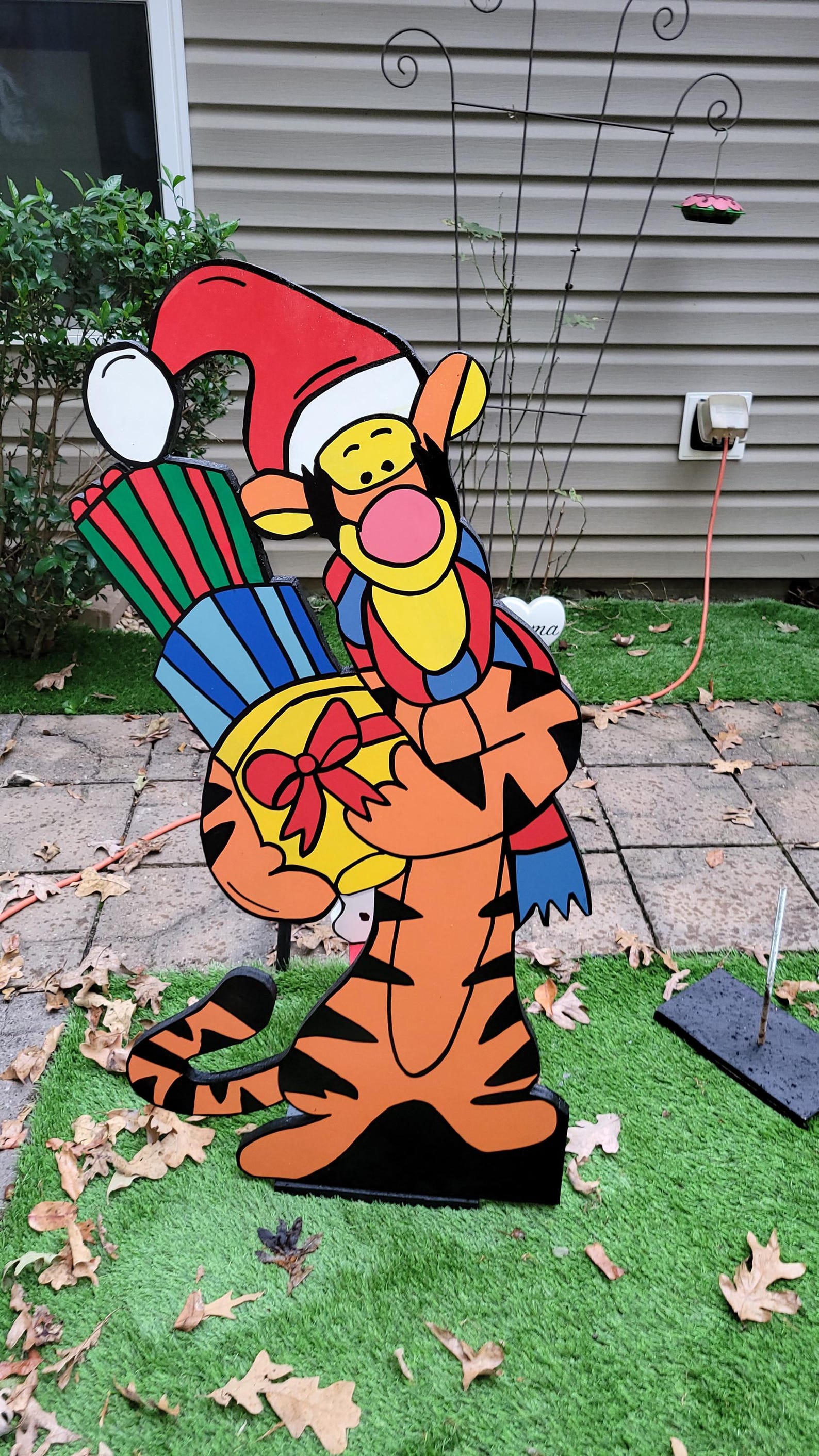 Christmas Tigger Life Size Yard Art - Etsy