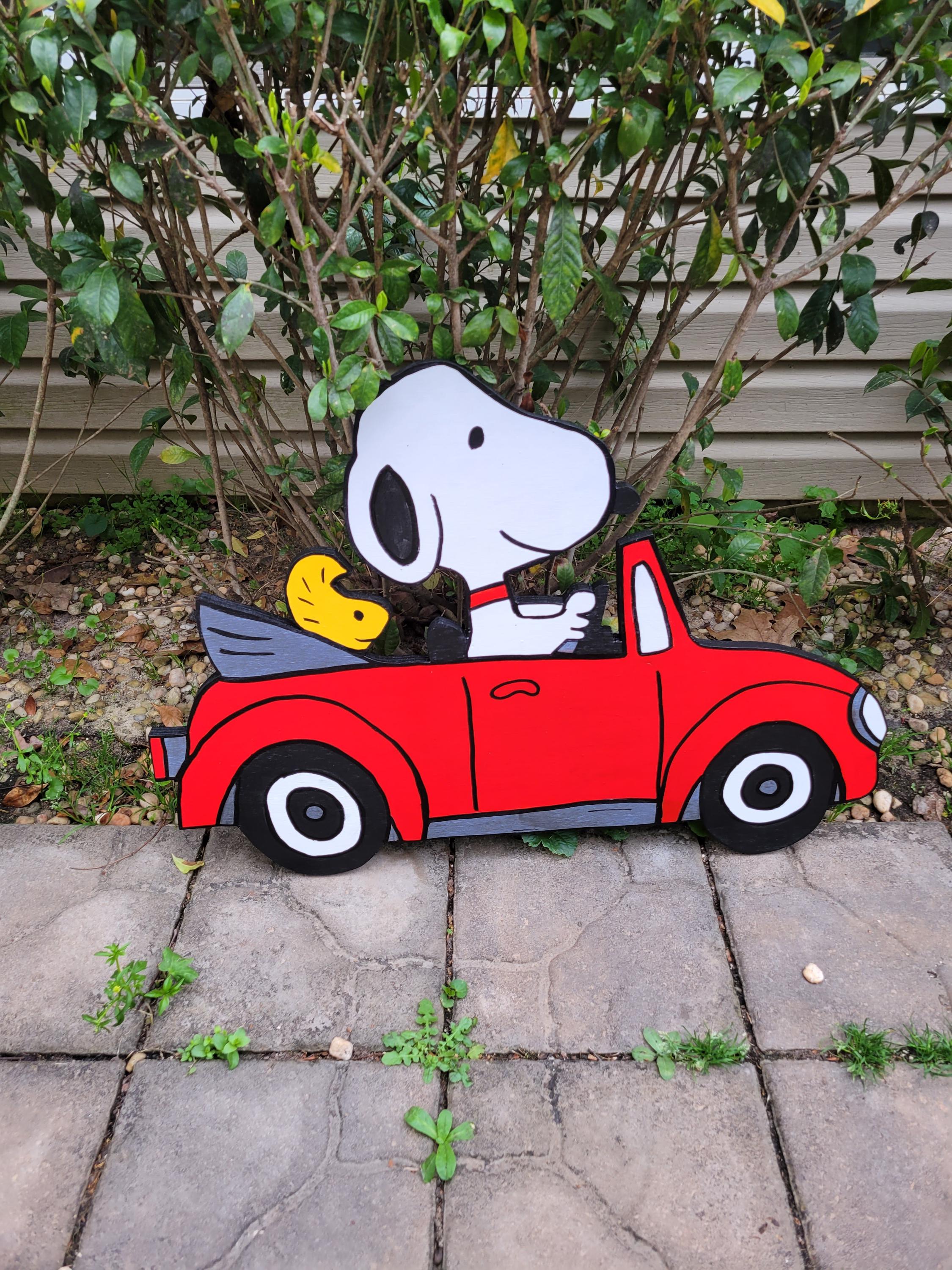 Snoopy Sunday Drive Yard Art - Etsy